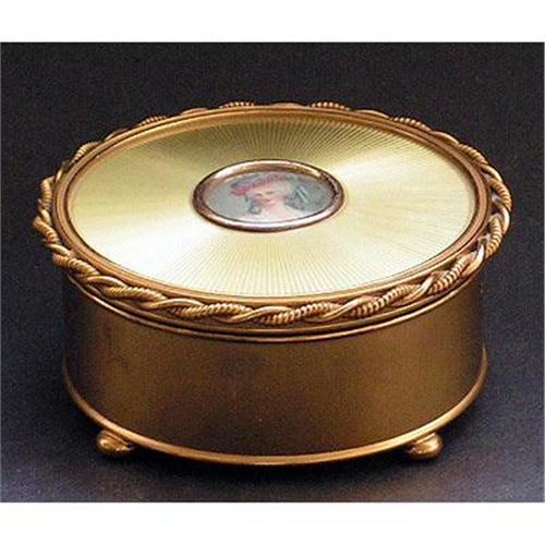 APOLLO Guilloche Enamel, Brass Dresser Jar #2051561