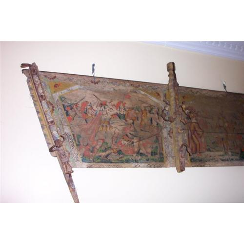 Wood Panel 18th Century Roman War Painting #2011979