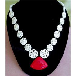 ART DECO STYLE NECKLACE BAKELITE / CASEIN CJ-54#2040539