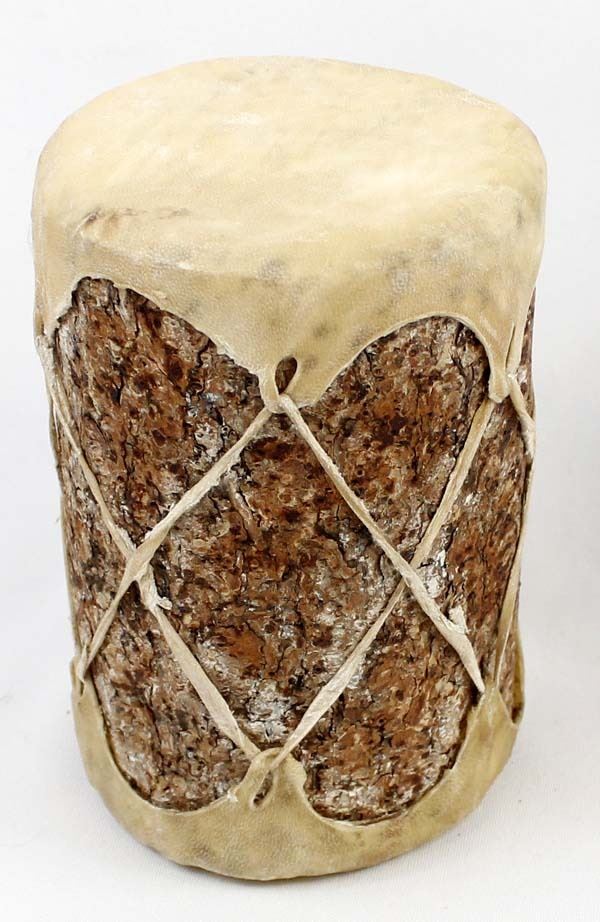 Vintage Native American Hide and Log Drum