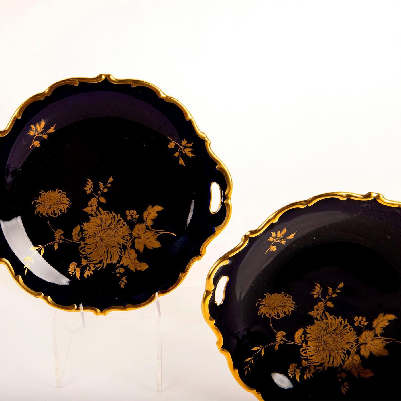 2pc Lindner Kueps Bavaria Echt Cobalt Plates