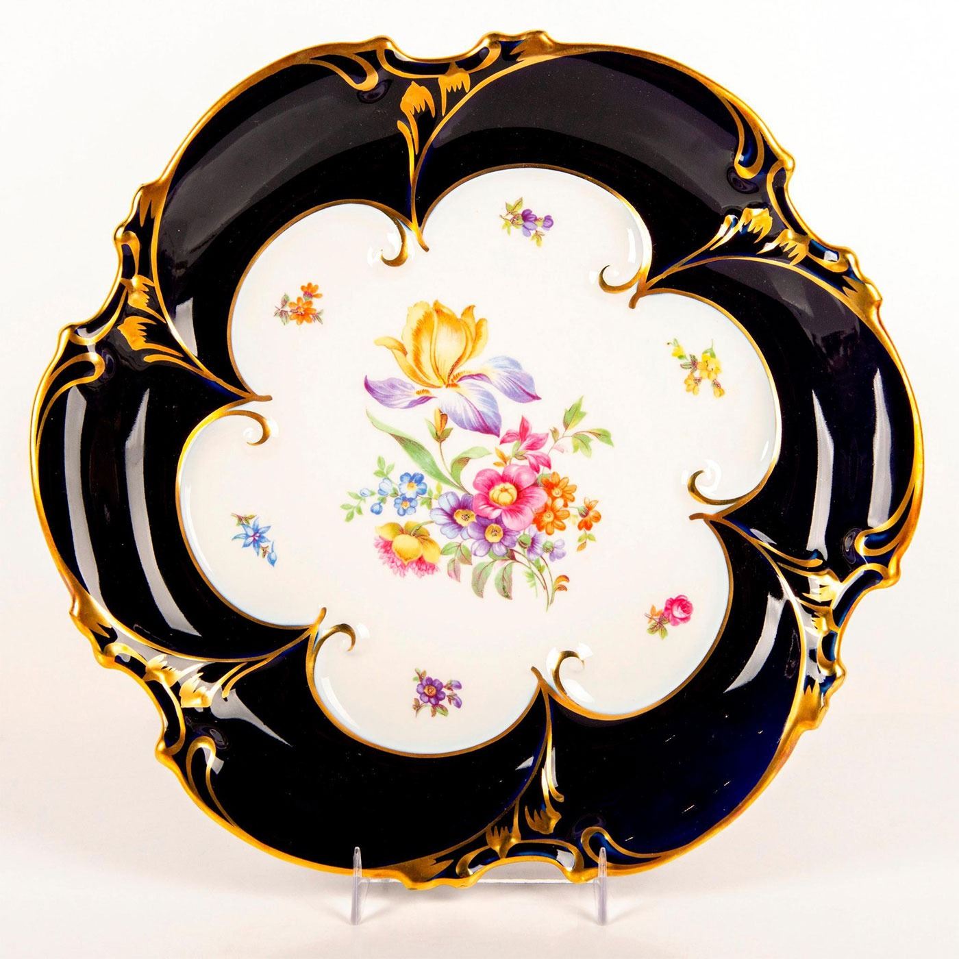 Vintage Jlmenau Echt Kobalt German Porcelain Plate