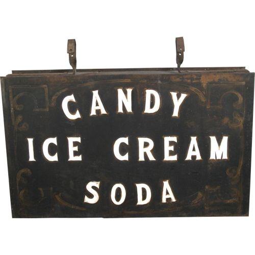"Candy Ice Cream Soda" Sign Double Sided lighted