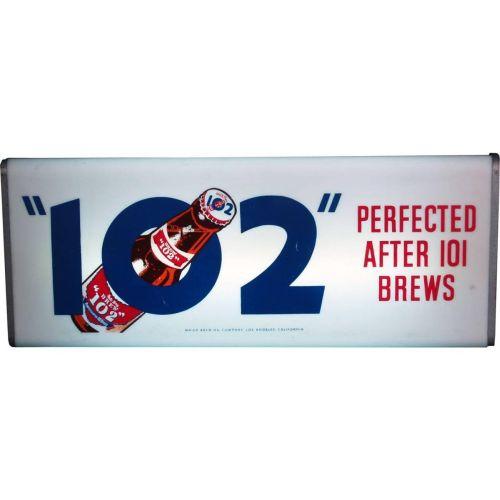 Pair of Brew 102 hanging Electric light up signs