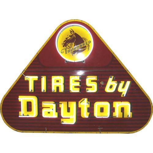 Outdoor Neon Sign Dayton Thoroughbred Tires