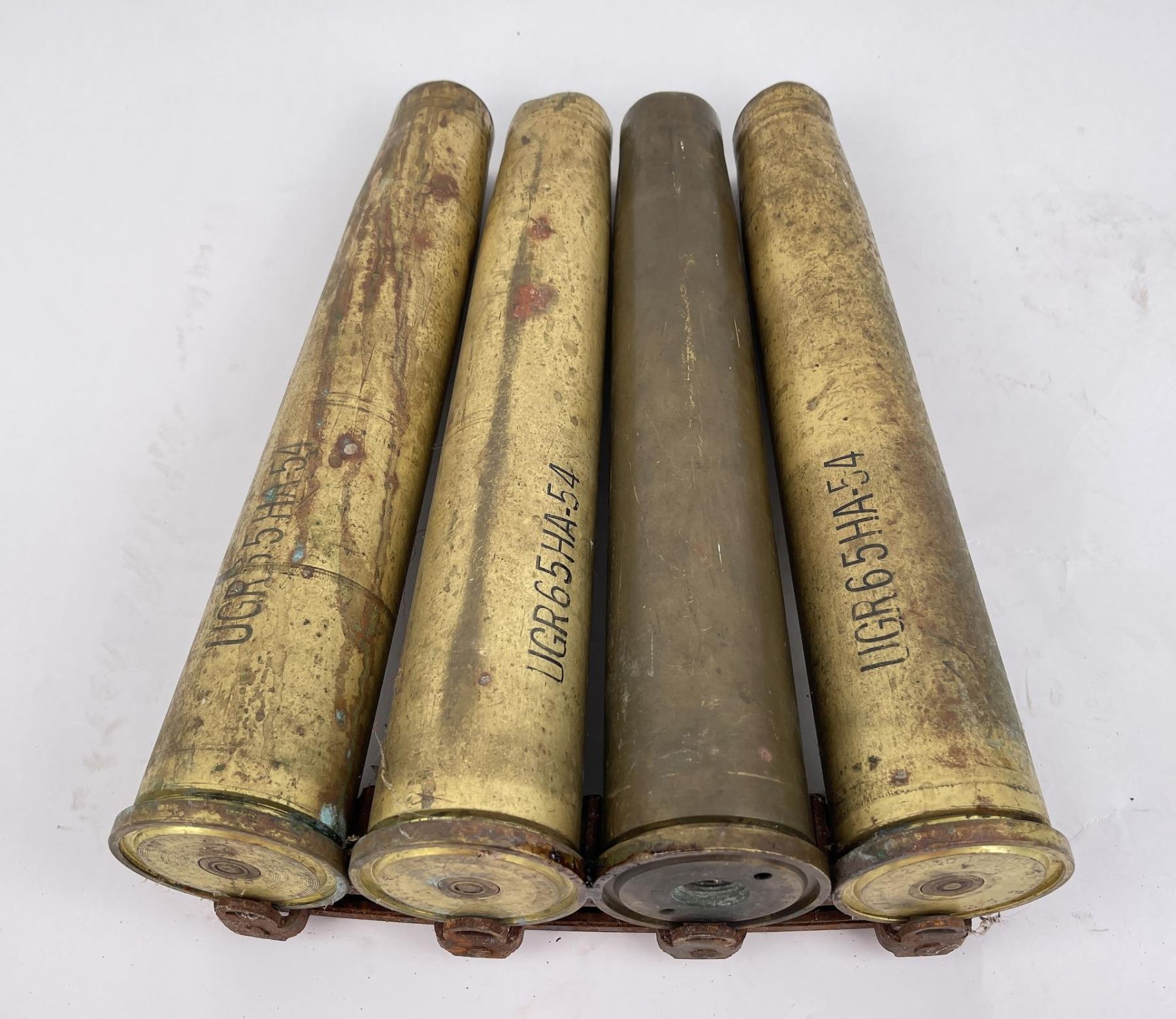 4 Bofors 40mm Shell Casings on Clip