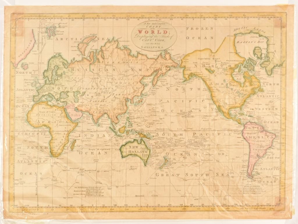 Antique Thomas Bankes World Map ca 1787
