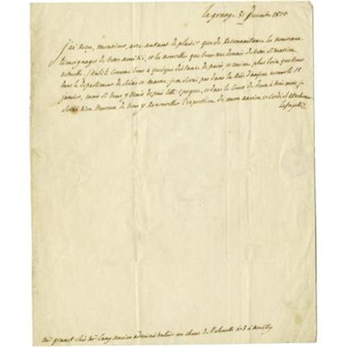 Marquis de Lafayette Autograph Letter Signed