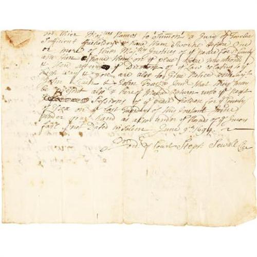 Salem Witch Trials George Corwin Stephen Sewall