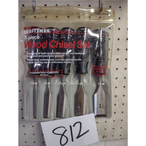 CRAFTSMAN 5 PC WOOD CHISEL SET, NEW