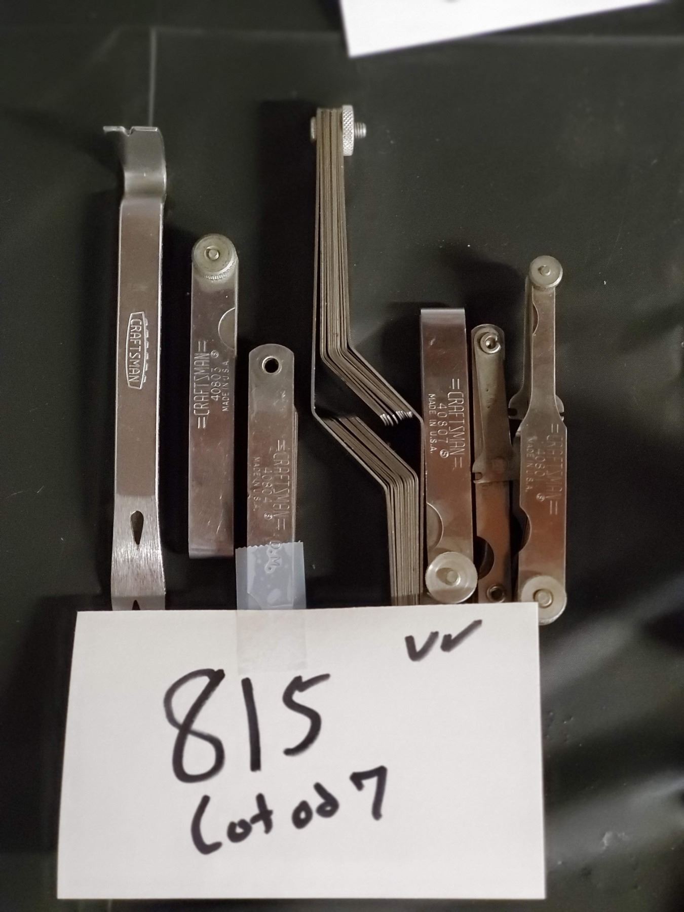 CRAFTSMAN LOT OF 7 FEELER GAUGES AND PRY BAR