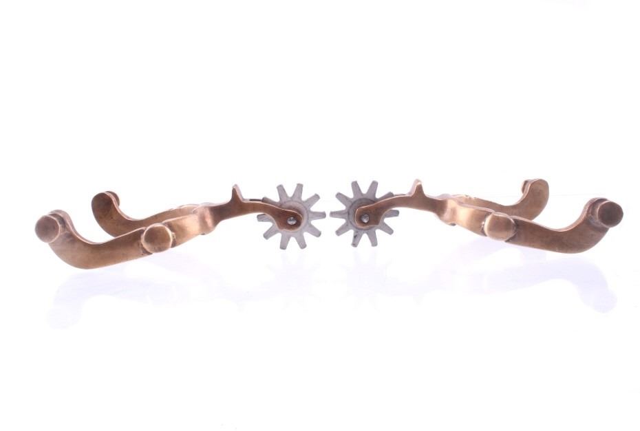 Peanut Pattern Star Rowel Brass Spur Pair c. 1960s