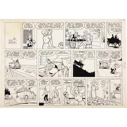 Bob Montana - Archie Sunday Comic Strip Original