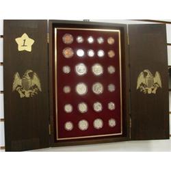 (26) Piece Coin Type Set in Beautiful Wooden Display Case