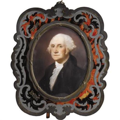 Geo Washington Signed Handpainted Ivory Portrait