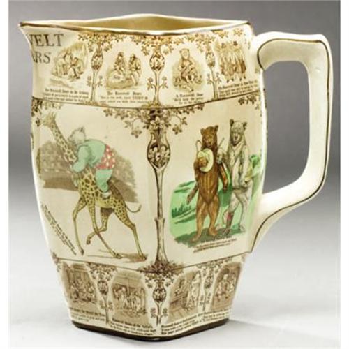 Theodore Roosevelt Bears Buffalo Pottery Pitcher