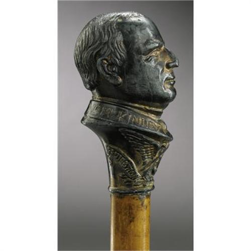 William McKinley: Figural Bust Walking Stick.