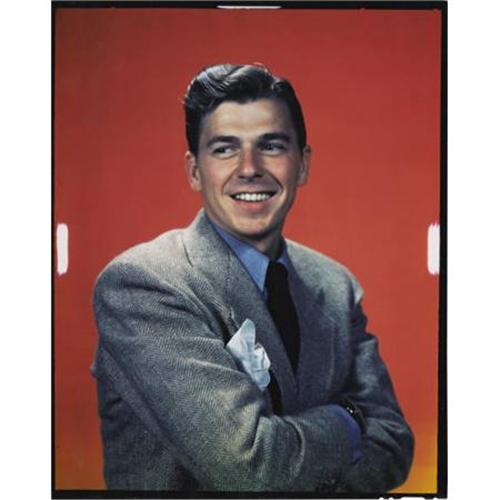 Ronald Reagan Color Transparency (1940s). (8" X