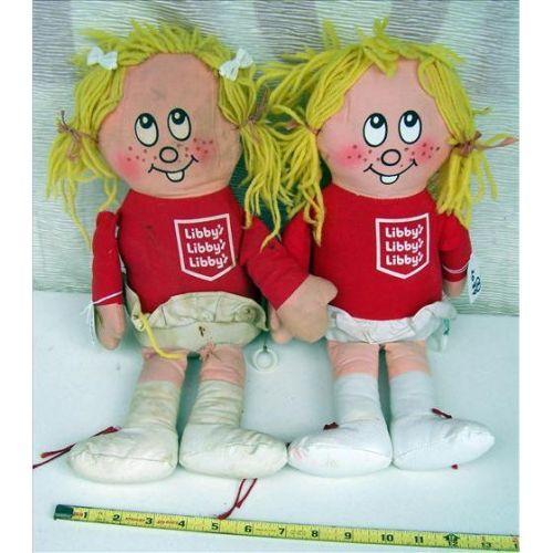 Mattel 1974 2 Libby's cloth dolls #7930