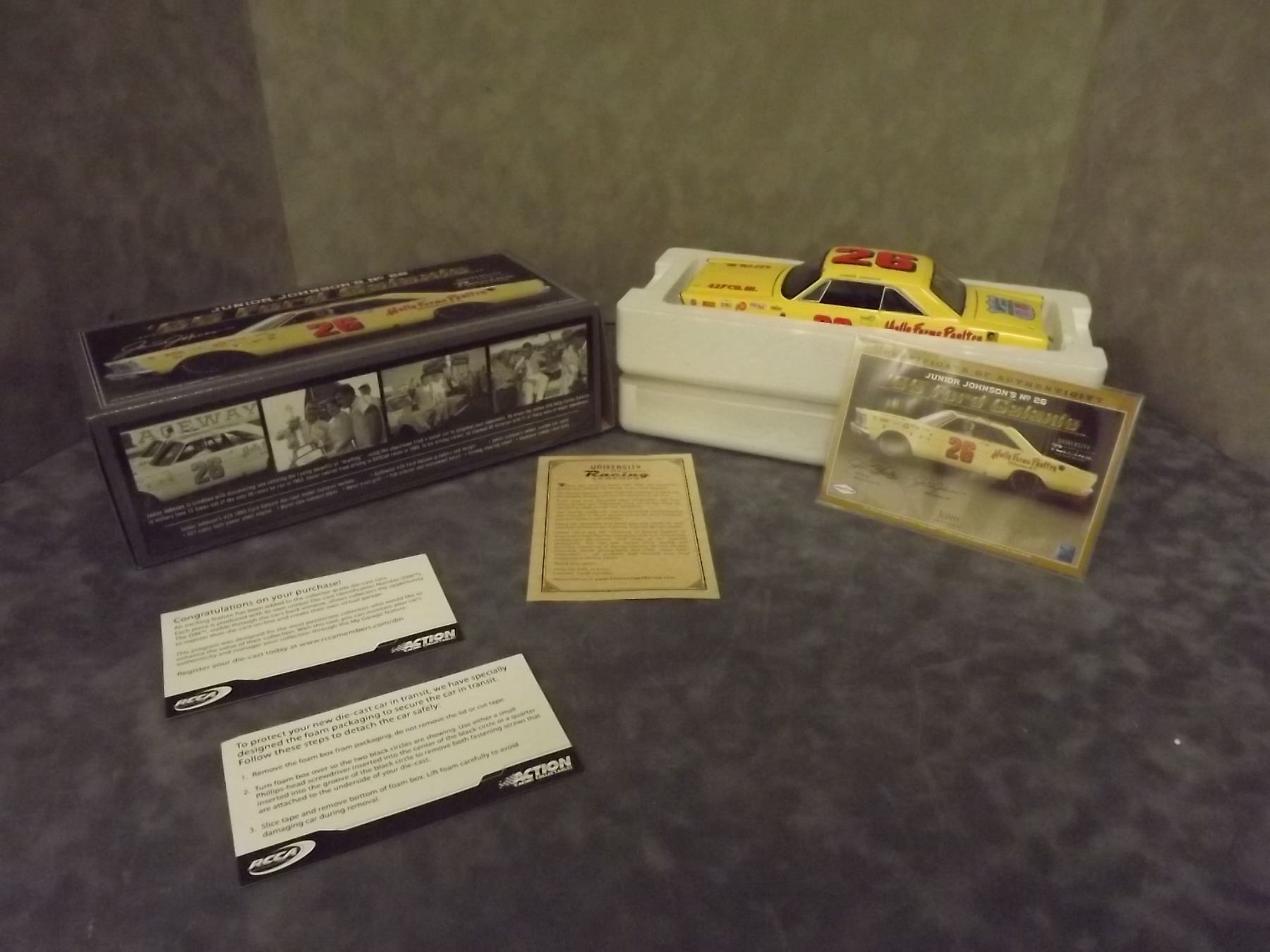 Junior Johnson #26 1965 Ford Galaxie Diecast with Certificate of (D&M)