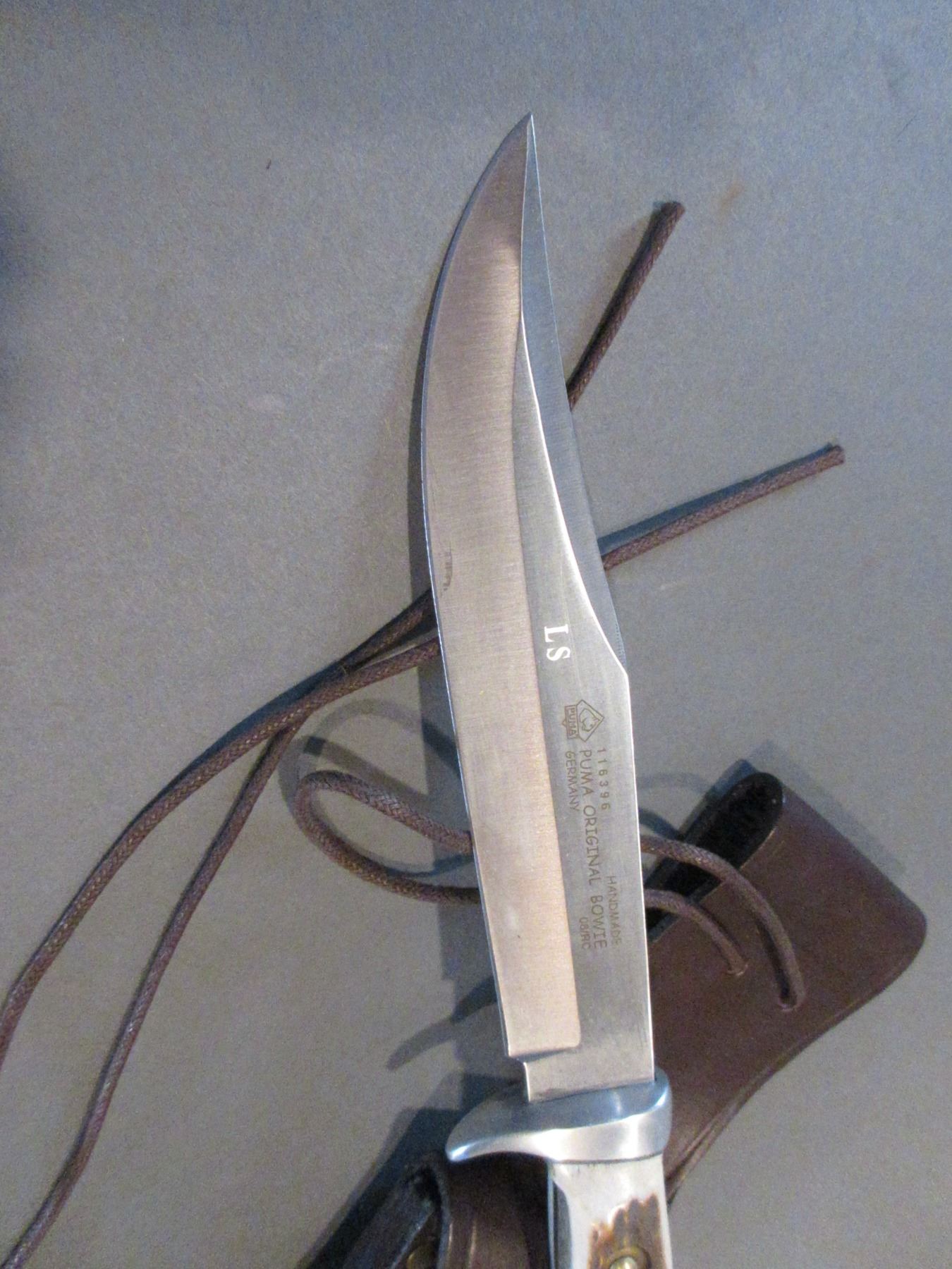 Puma Original Bowie Knife With Sheath- 6.5" Blade- 4.5" Handle- Set Of ...