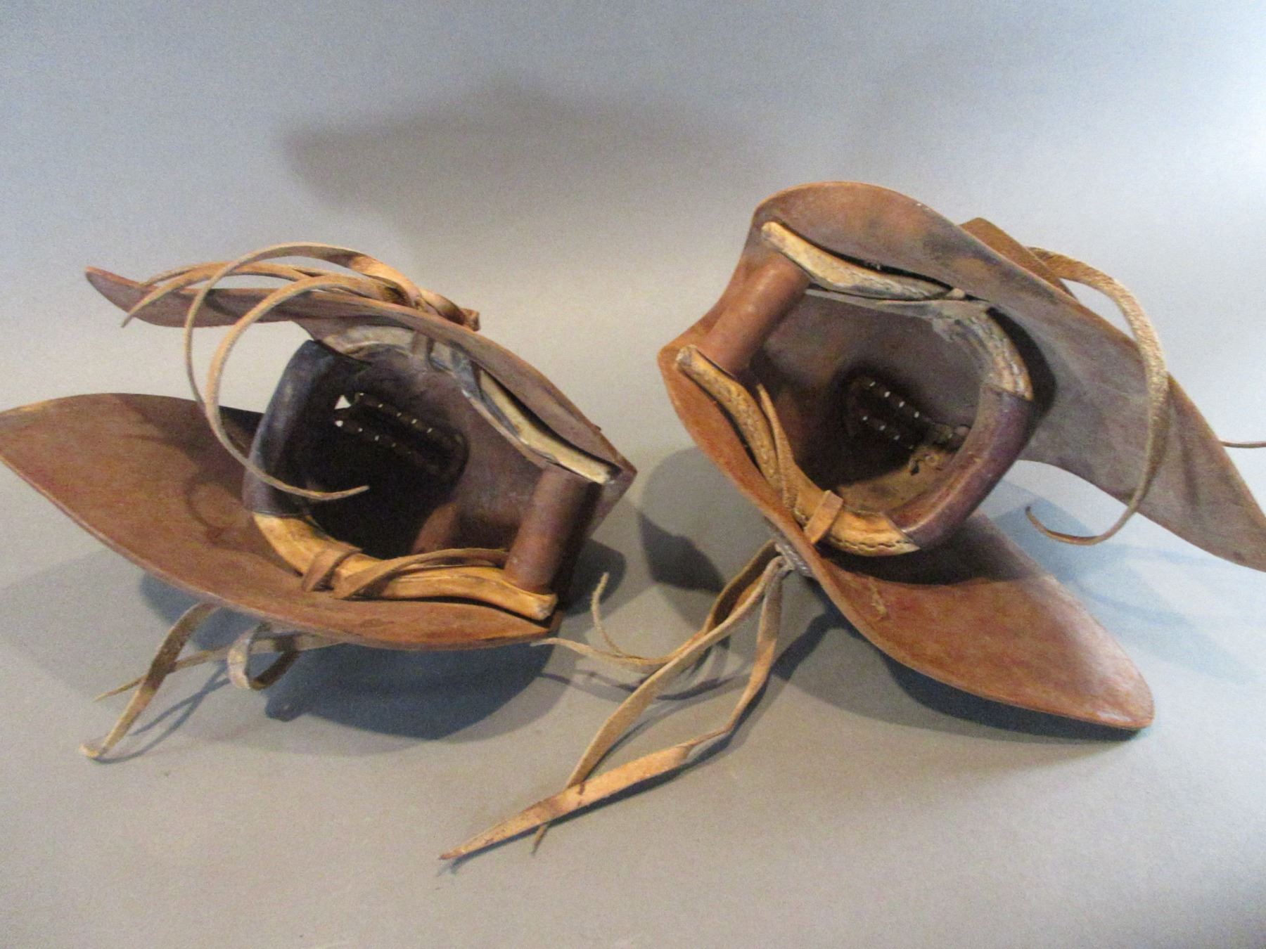 Handtooled Tapaderos With Rawhide Stirrups- 14"L