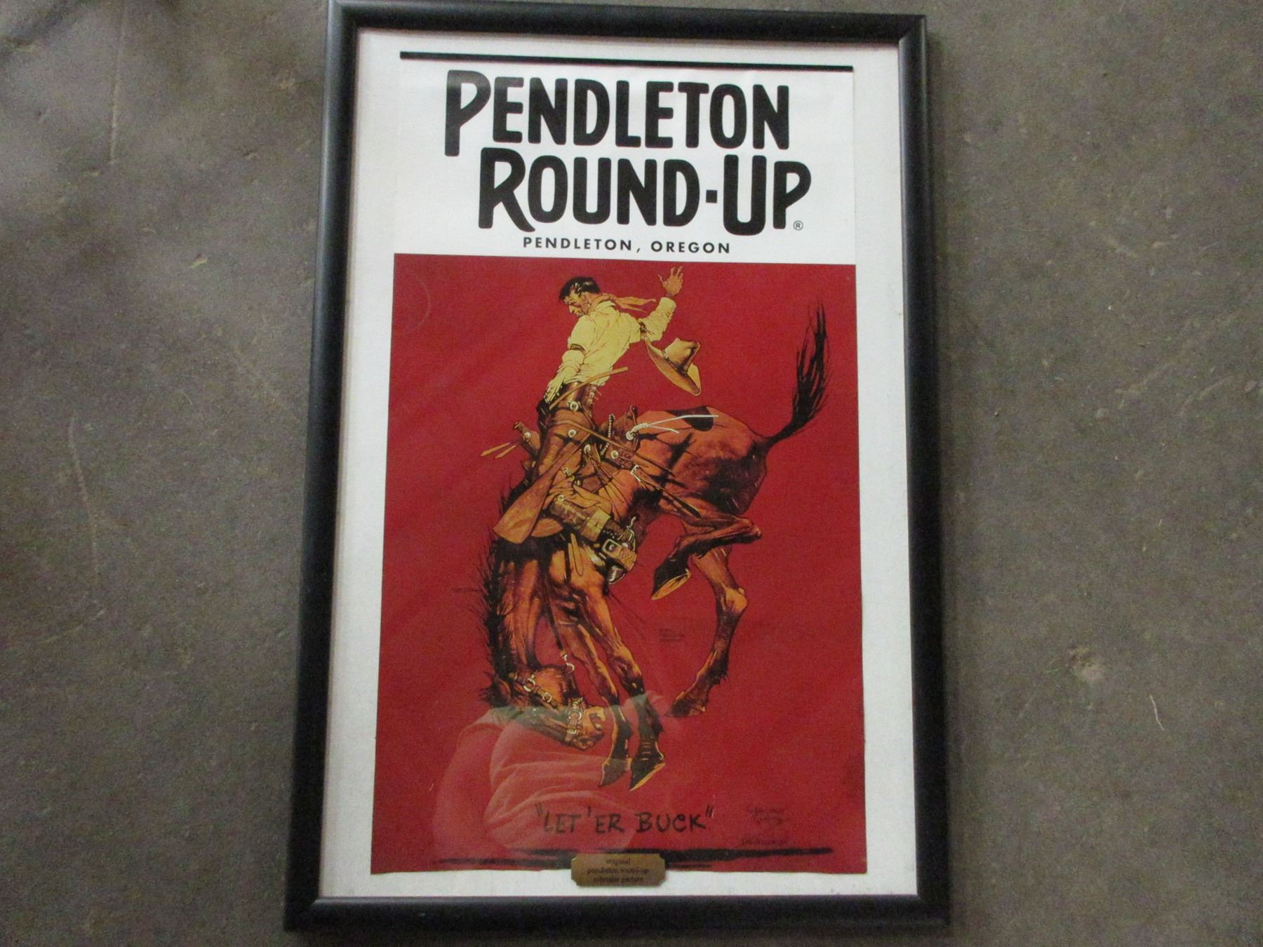 Original 1925 Pendleton Round-Up Calendar Poster- 31" X 21"