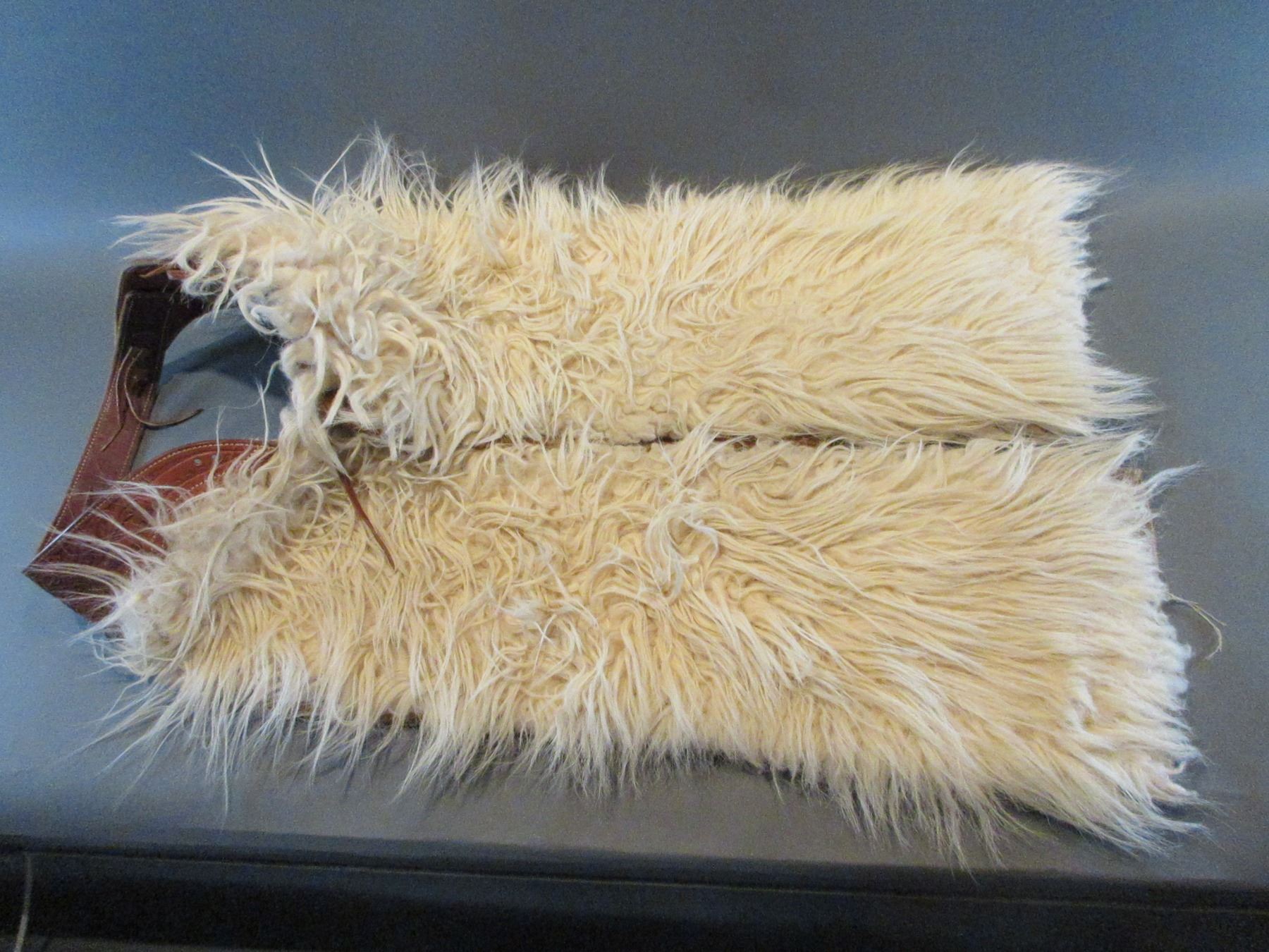 Marked Cary Schwartz Woolie Chaps- Rocky Mountain Goat- Hand Tooled ...