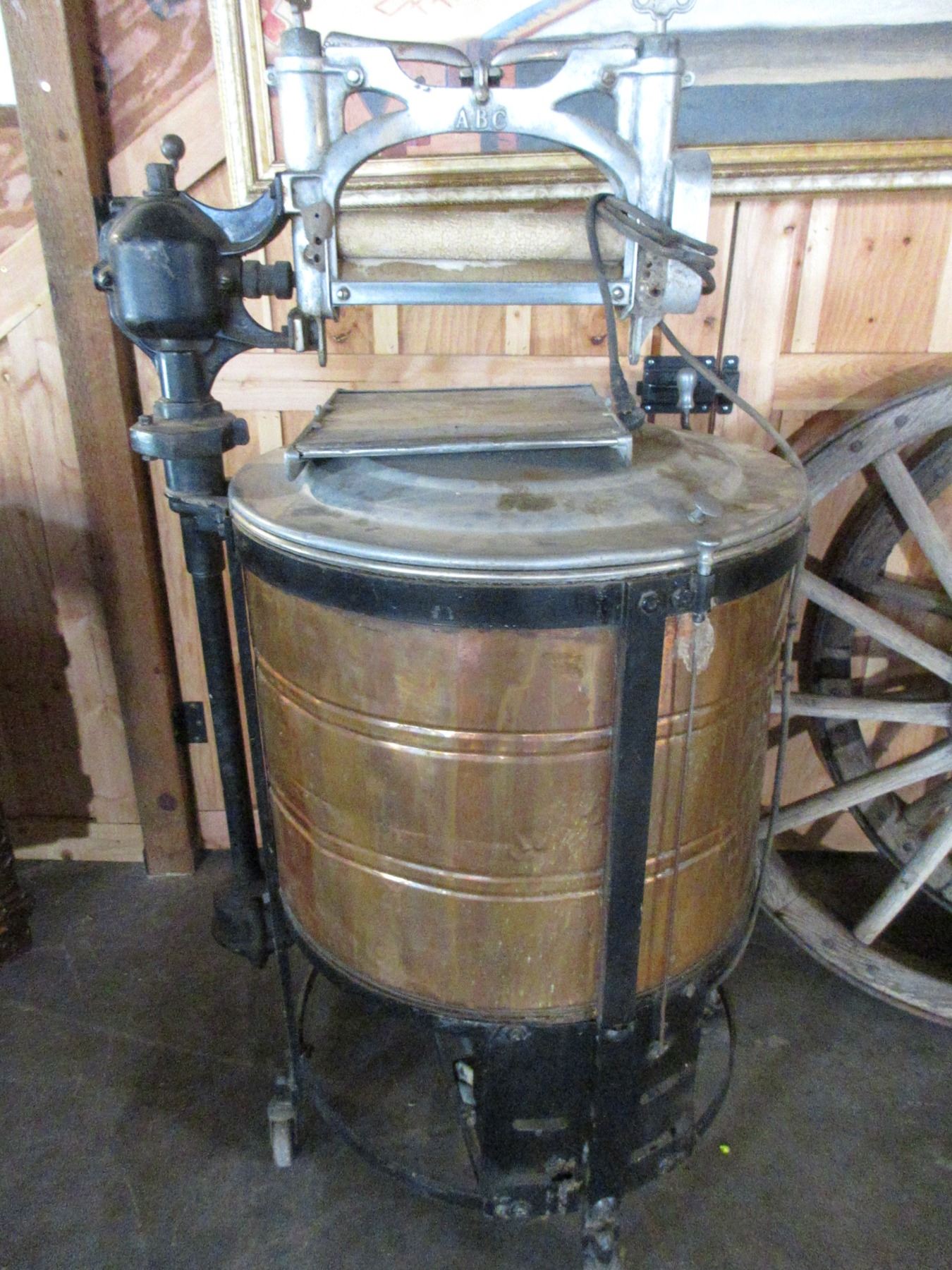 ABC Copper Wringer Washing Machine- 55"H X 24"W- Wheels