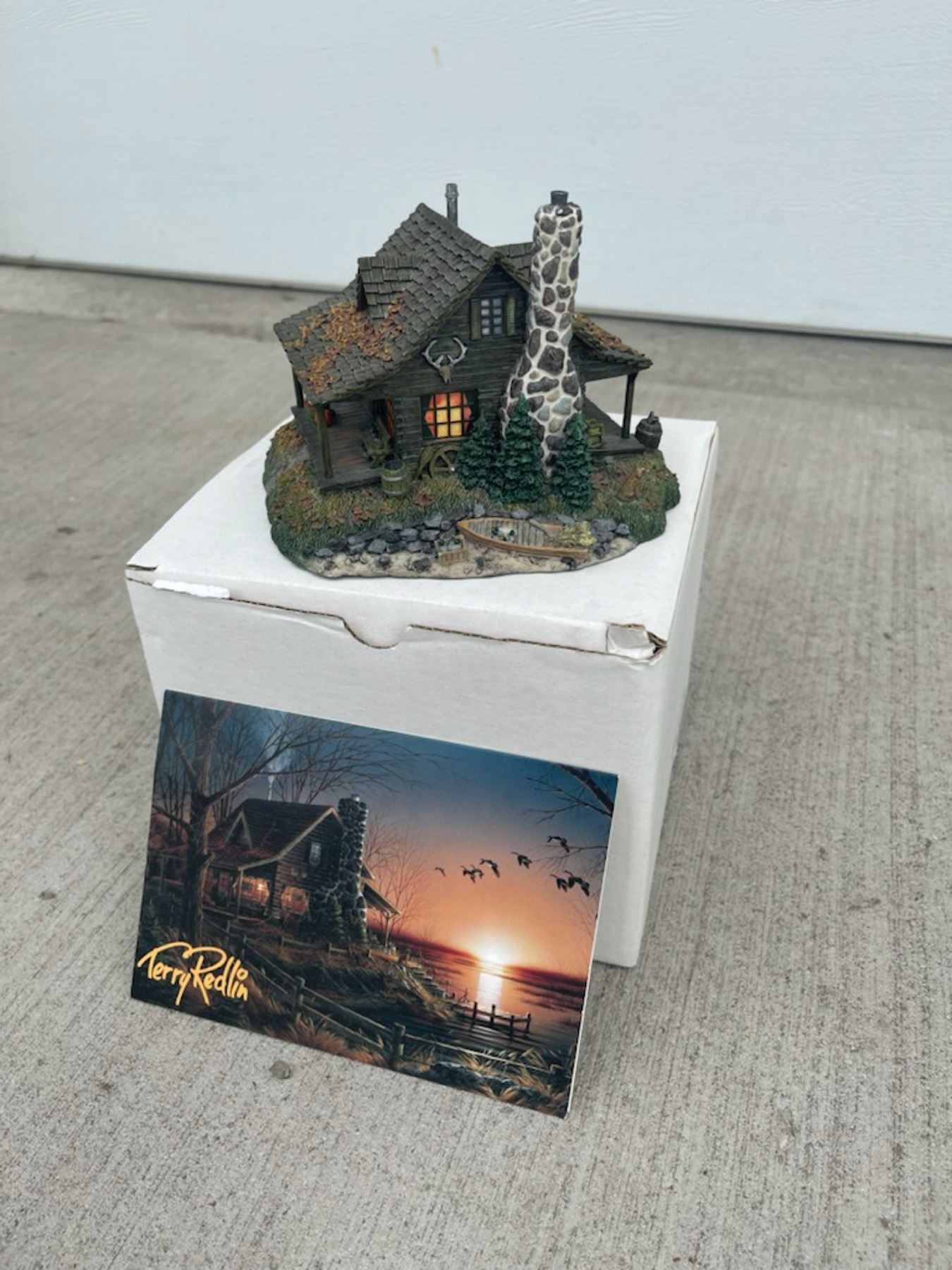 TERRY REDLIN THE "COMFORTS OF HOME" CABIN SCULPTURE; NUMBERED - Cornerbids