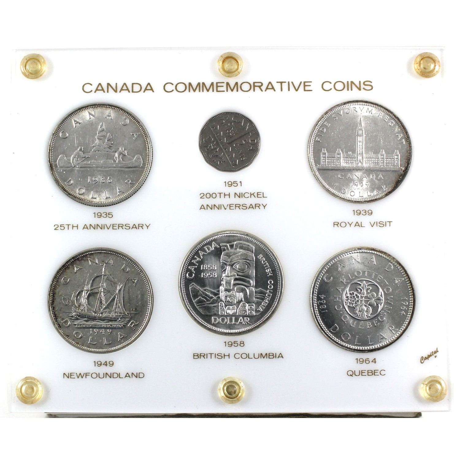 Canada Commemorative Coins 6-coin Set in Hard Plastic. Features the ...