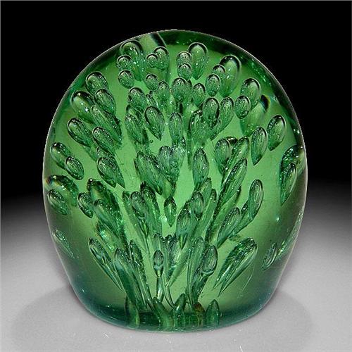 Antique English Green Glass Paperweight