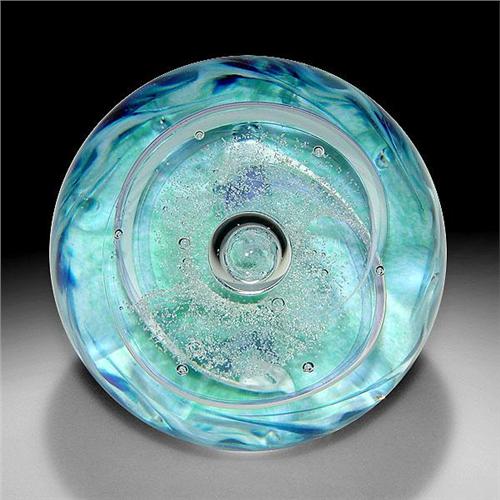 Selkirk Glass 1999 Azure Abstract Paperweight