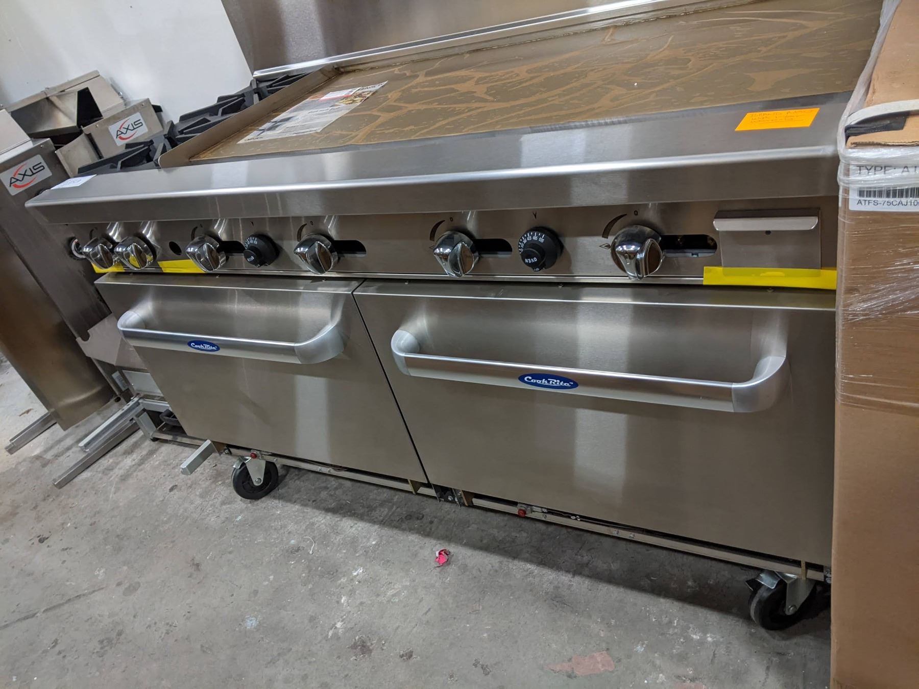 Brand New Atosa Cook Rite 2 Burner Range with 48in Griddle, 2 Full Size ...