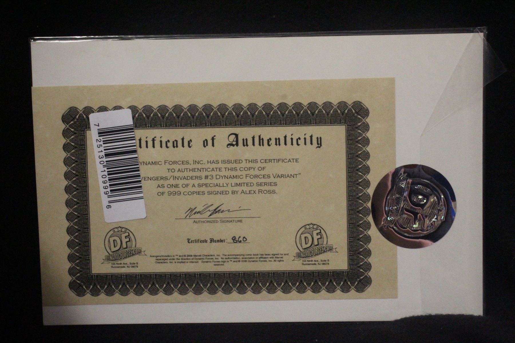 Avengers Invaders #3 Dynamic Forces Sketch Variant Signed by Alex Ross ...