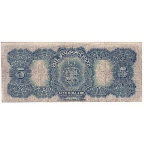 The Molson Bank, $5.00 1912, Fine