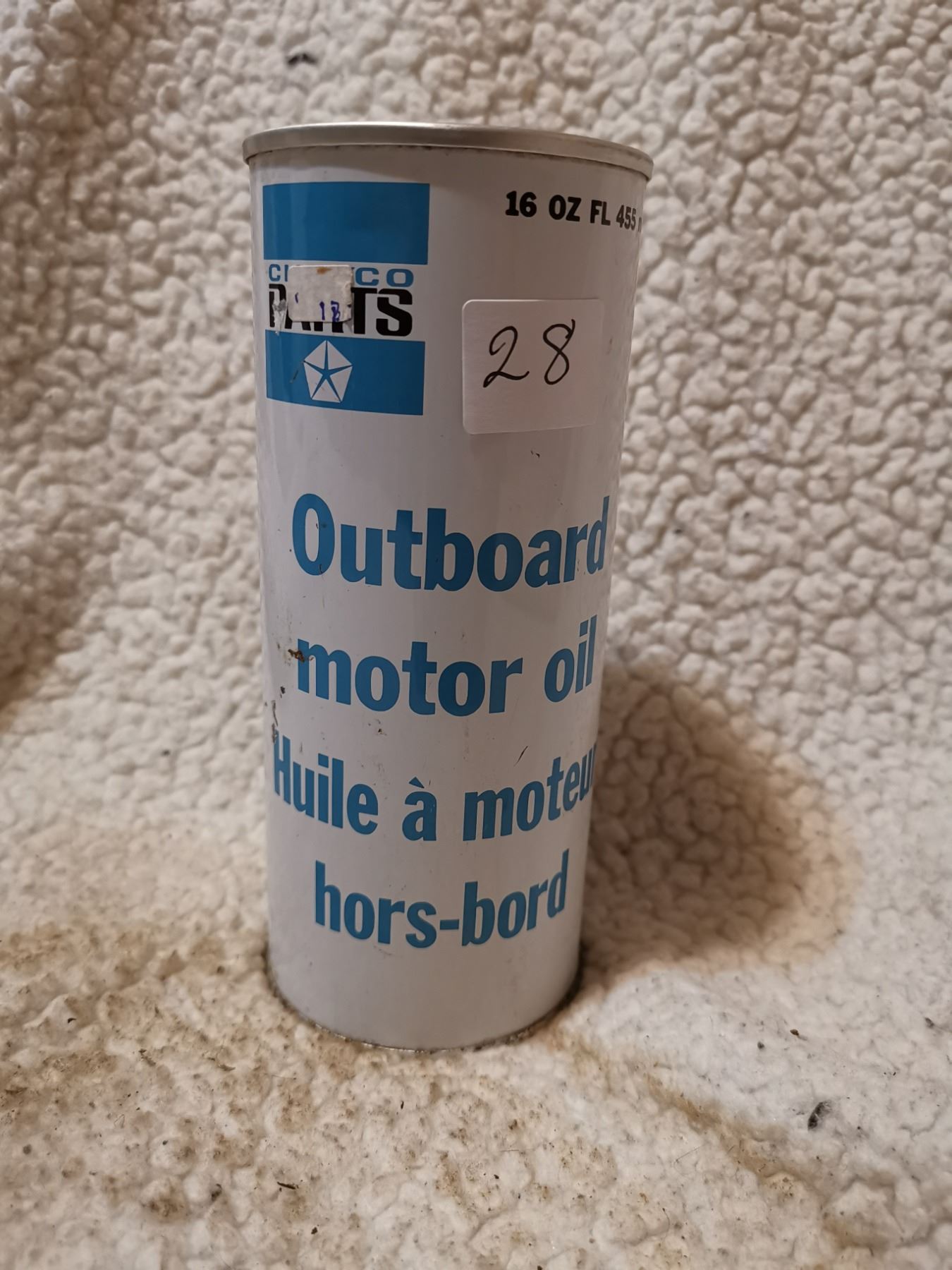 Chryco outboard oil tin can