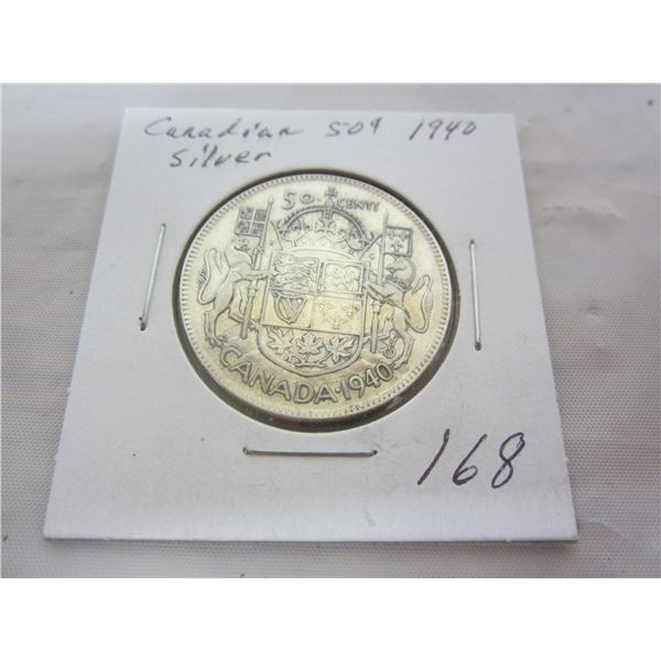 Canadian Silver 1940 Fifty Cent Piece - Schmalz Auctions