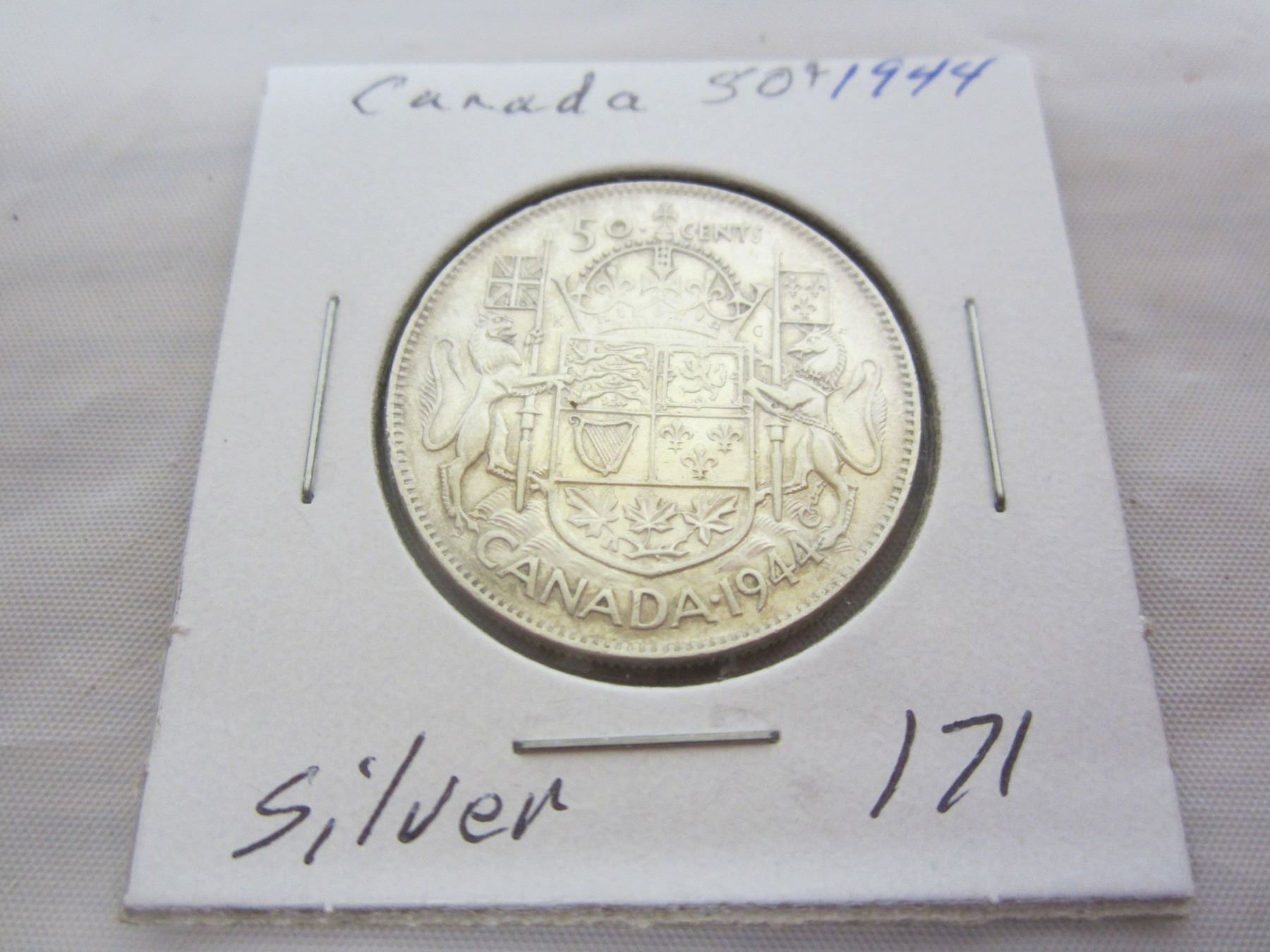 Canadian Silver 1944 Fifty Cent Piece - Schmalz Auctions