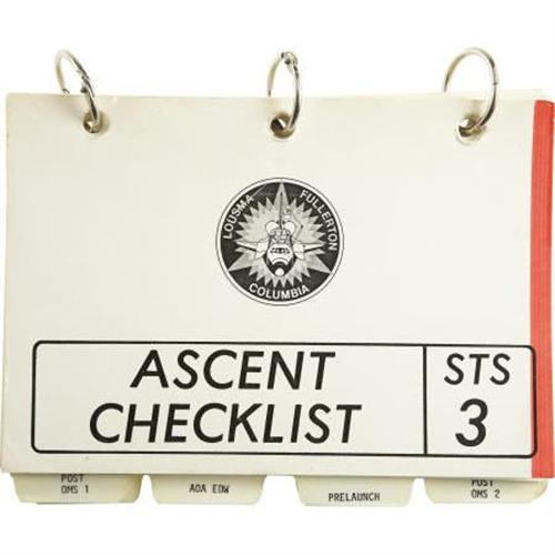 Shuttle Columbia (STS-3) Flown Ascent Checklist