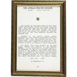 Apollo Prayer League Celestial Bible 1st on Moon