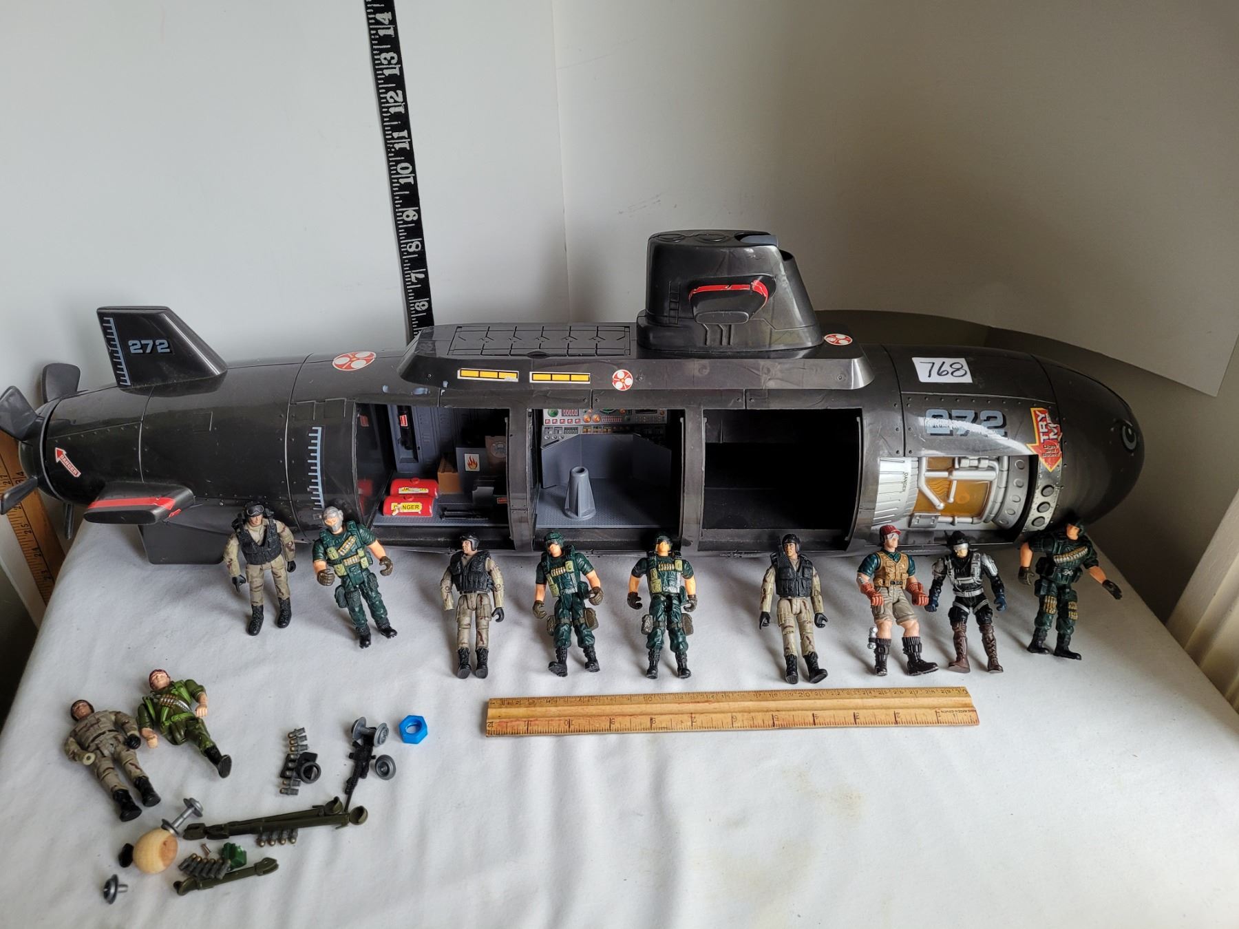 GI joe figures. Submarine (incomplete)