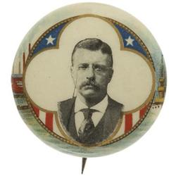 Colorful Theodore Roosevelt 1904 Pinback Button
