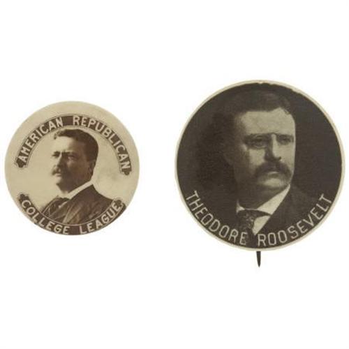 Two Theodore Roosevelt 1904 Campaign Buttons.