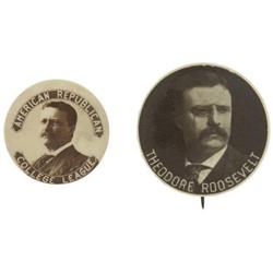 Two Theodore Roosevelt 1904 Campaign Buttons.