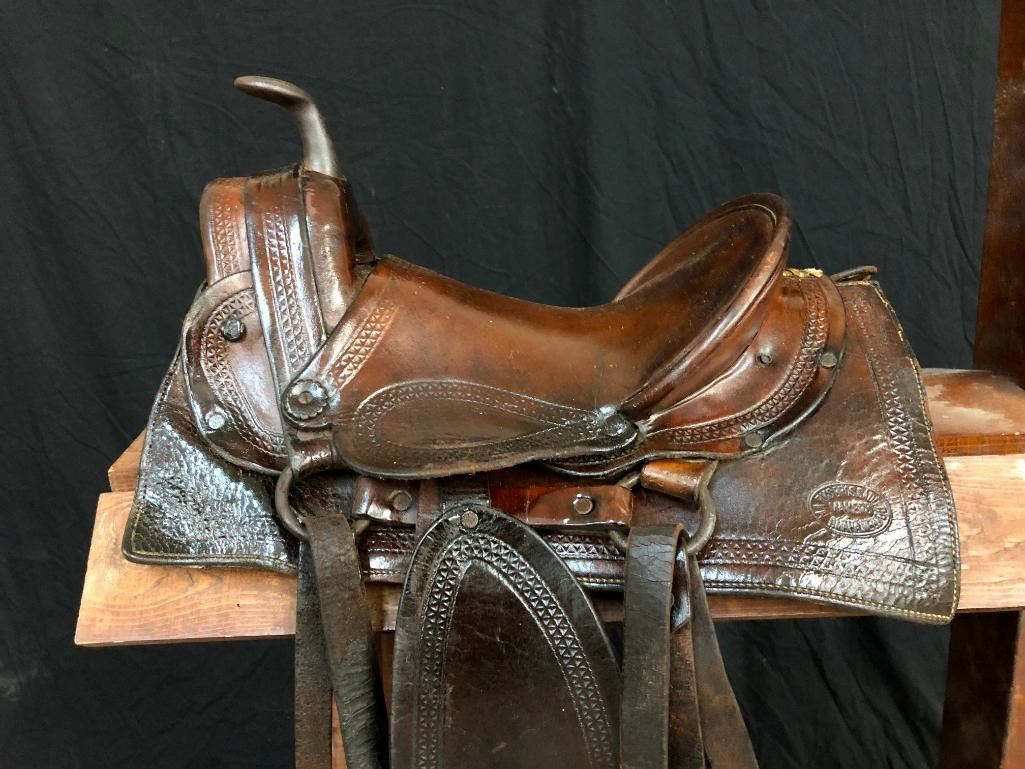 Antique Slick Fork, Sam Stagg Rigged Kids Saddle