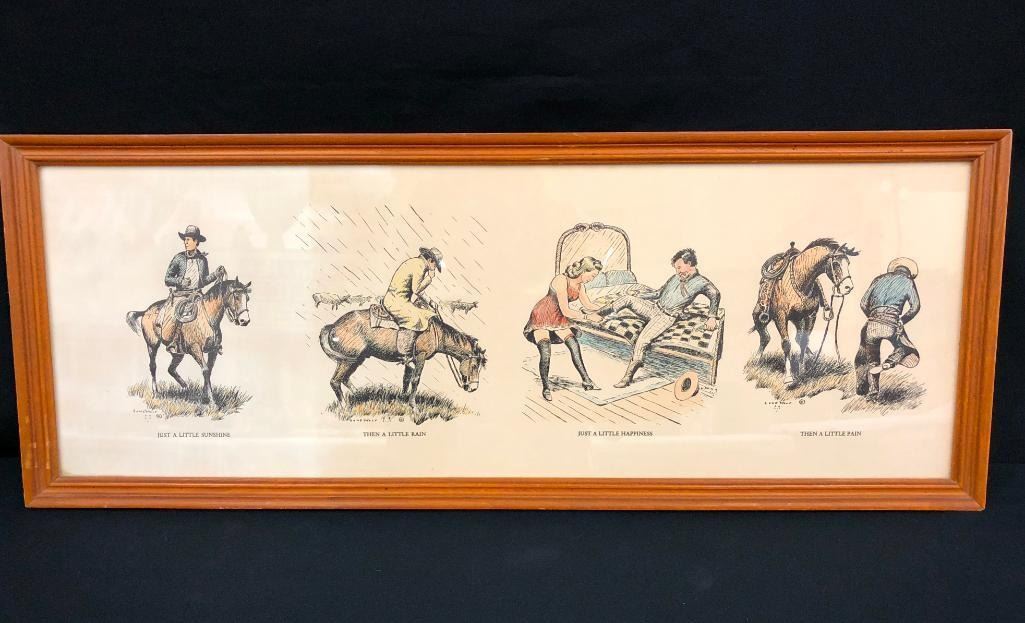 Whimsical Cowboy Print by Lone Wolf (Hart Merriam Schultz)