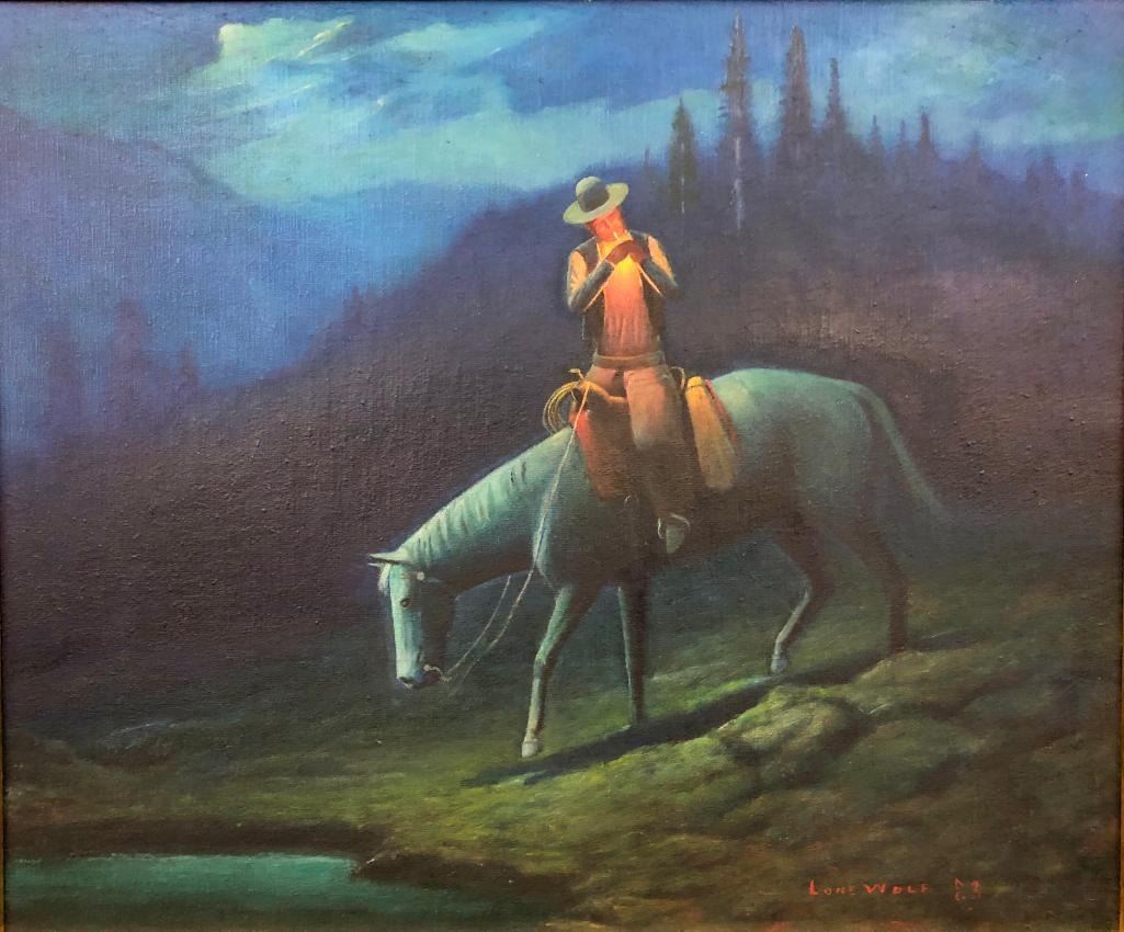 Original Oil Painting by Lone Wolf - aka Hart Merriam Schultz