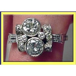 AUTHENTIC ART DECO DIAMOND RING 18K GOLD #2104642