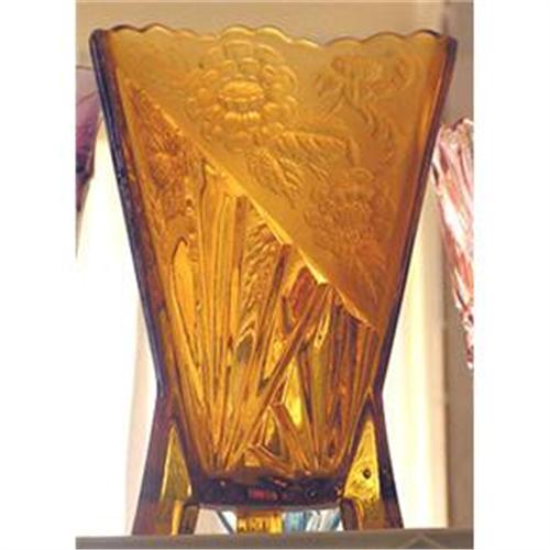 Sowerby DAISY Amber Art Deco Glass Vase #2067412